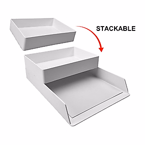 Amazon Basics Plastic Desk Organizer - Accessory Tray, White