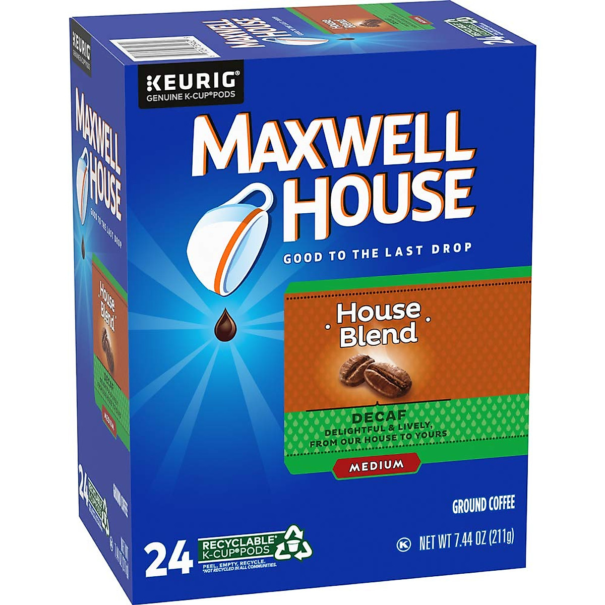 Maxwell House Decaf Coffee Single Serve K Cups, 24 Count
