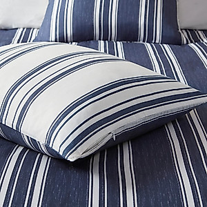 CinchFit USA Quahog Bay Universal V Berth Navy Stripe Duvet Cover & 2 Shams (Universal V Berth)