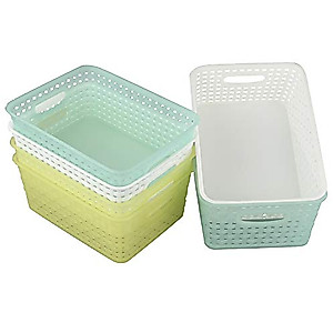 Obston Classroom Plastic Storage Baskets for Organizing, Set of 6