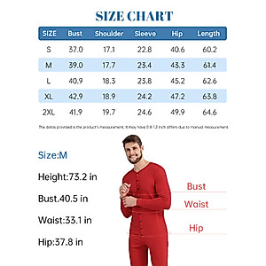 COLORFULLEAF Men's Cotton Thermal Underwear Union Suits Henley Onesies Base Layer (Black, XXL)