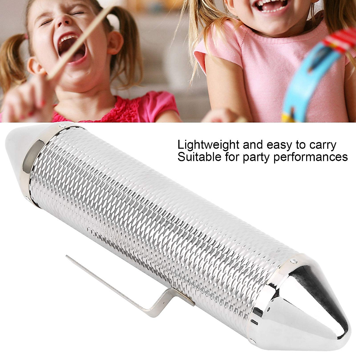 Stainless Steel Guiro with Scraper Percussion Instrument