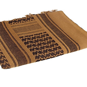 FREE SOLDIER Scarf Military Shemagh Tactical Desert Keffiyeh Head Neck Scarf Arab Wrap with Tassel 43x43 inches (Amber Brown)