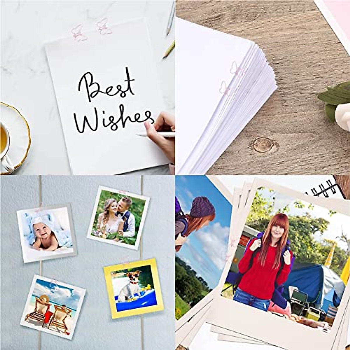 Pssopp 100Pcs Cute Paper Clips, Pink Butterflies Shape Electroplating Process Bookmark Clips for File Classification