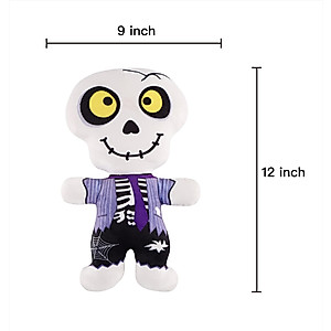 Halloween Skeleton Plush Doll,Halloween Stuffed Plush Toy, 12" Stuffed Plush Pillow Present for Girl Boy Halloween Decor Birthday Favor