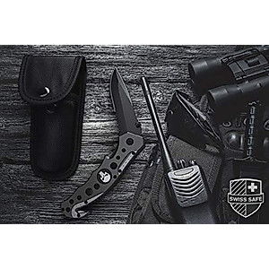 Swiss Safe Universal Tactical Knife Sheath Holster with Belt Loop - Pouch Fits Any 5" Folding Pocket Knife