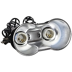 Zoo Med Nano Combo Dome Lamp Fixture, 40 Watts Per Socket, LF-36e, Silver
