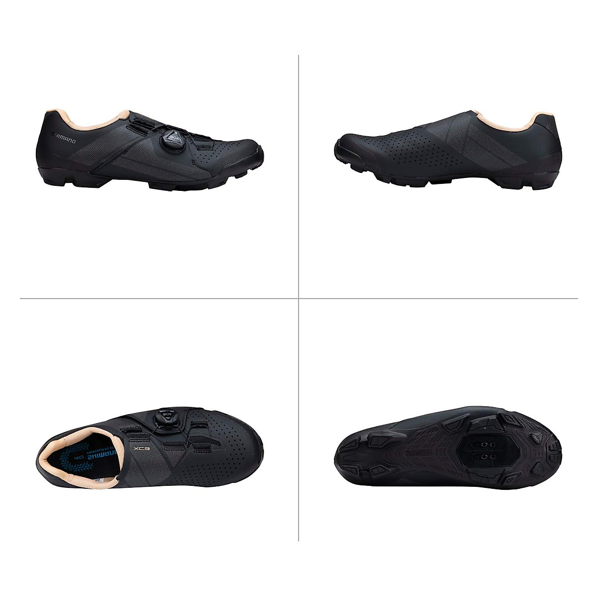 SHIMANO SH-XC300W High Value XC Mountain Bike Shoe, Black, 11-11.5 Women (EU 44)