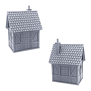 EnderToys Cottage Bundle, Terrain Scenery for Tabletop 28mm Miniatures Wargame, 3D Printed and Paintable