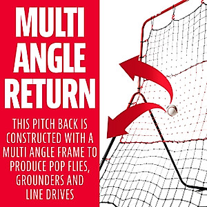 Franklin Sports Baseball Rebounder Net - 3-Way Baseball + Softball Pitchback Net + Fielding Trainer - Bounce Back Net for Fielding + Throwing Practice