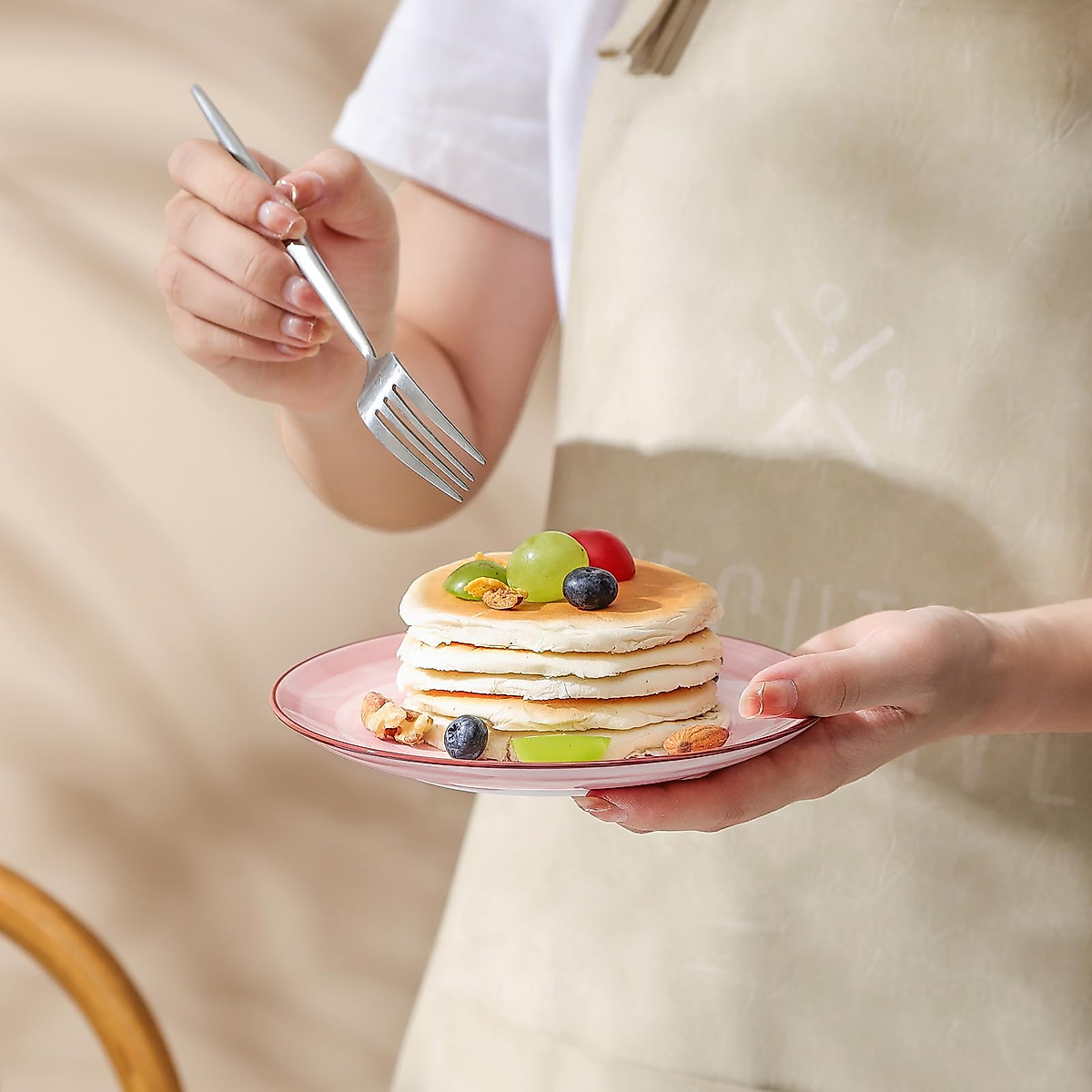 Selamica Ceramic Dessert Plates Set of 6, Small Salad Plates 6 Inch Appetizer Plates for Kitchen, Small Dinner Plates/Dishes for Cake Snacks Side Dish, Microwave Dishwasher Safe, Gradient Color