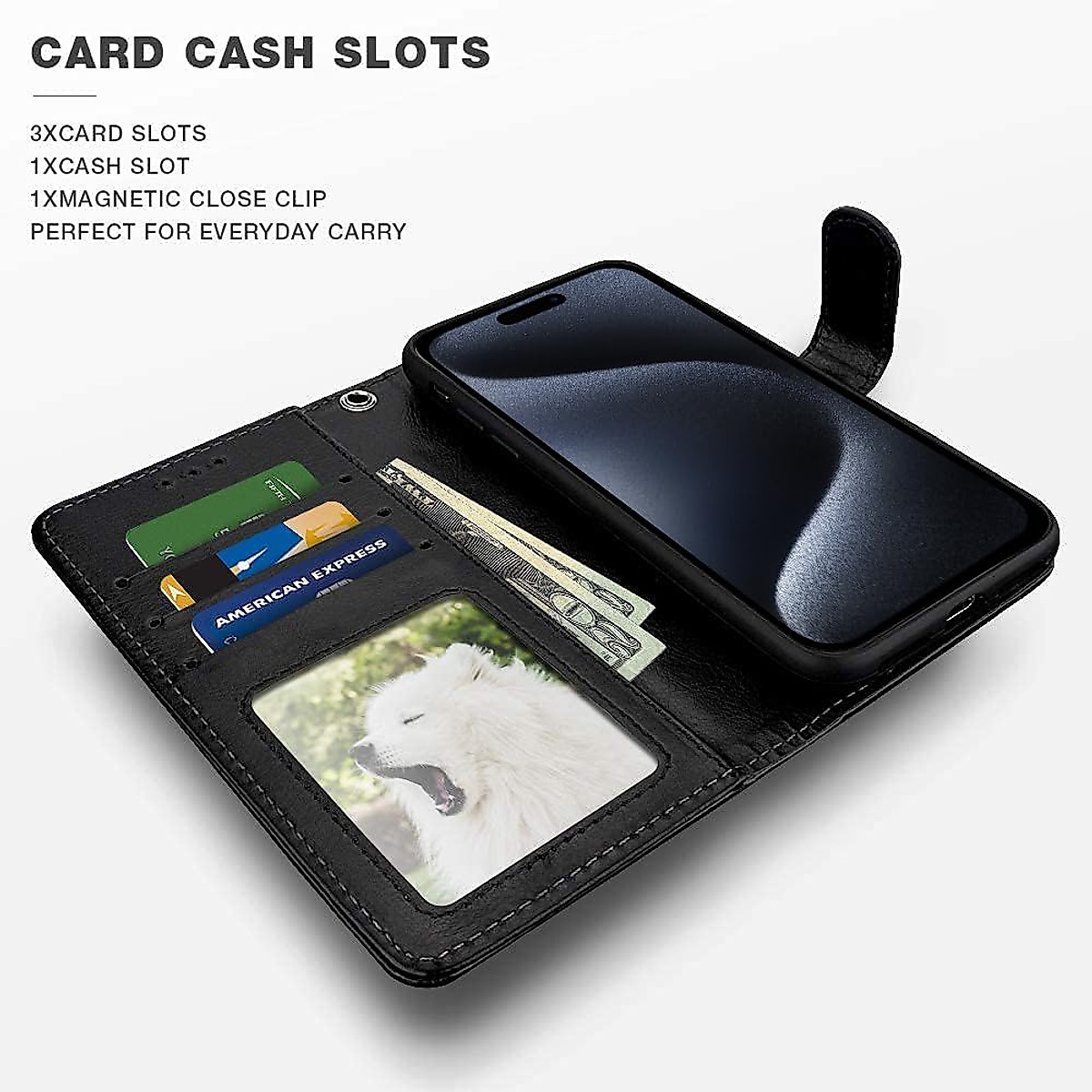 Shields Up for iPhone 15 Pro Wallet Case, Detachable Magnetic Case Wallet with Card Holder & Strap for Girls/Women, Vegan Leather Floral Cover for iPhone 15 Pro 6.1 inch - Rose Flower/Sunflower