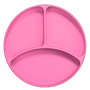 Silicone Suction Plates for Babies, Stick to High Chair Trays and Table, Divided Baby Dishes, Perfect Kids Plates, BPA Free