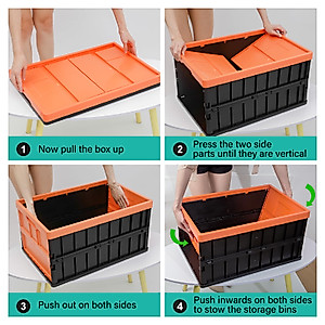 Brehvoe Collapsible Storage Bins 62L, Collapsible Crates for Storage Crates for Car Moving Turnover Outdoor 16Gal with Solid Wall No Lid,2Pack