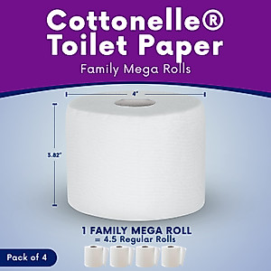 Ultra ComfortCare Toilet Paper - 1 Pack of 4 Rolls, 325 2-Ply Sheets Per Roll - 4 Family Mega Rolls = 18 Regular Rolls with Cushiony CleaningRipples Super Soft and Strong Toilet Tissue