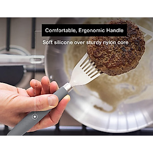 Misen Stainless Cookware Bundle - 10" 5-ply Pan, Fish Spatula, Stainless Steel Tongs - Heat Retention - Stay-Cool Handle - Kitchen Tongs with Silicone Tips - Ergonomic Design - Versatile Set - Gray