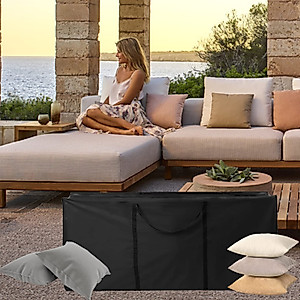 HEPOVER Outdoor Patio Cushion Storage Bags 68Inch Waterproof Extra Large Patio Furniture Cover Cushion Storage Bag with Handle and Zipper