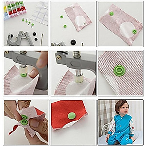 408 Sets Plastic Snap Buttons, No-Sew T5 Snaps with Organizer Storage Case for Bibs Diapers Crafts by ilauke