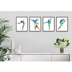 Male Ballet Dancer Abstract Wall Art Print 8x10, Set of 4, Perfect for for Ballet Dancer, Teacher and Lover of Ballet, Ideal Bedroom, Dance Studio, Locker Decor