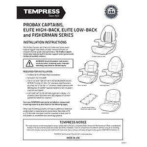 Tempress Elite High Back Helm Seat, White