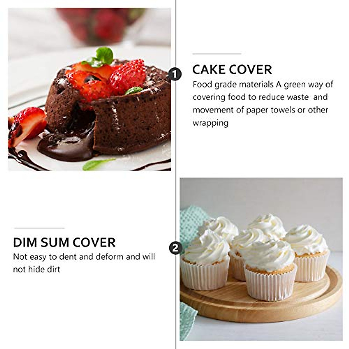 DOITOOL Plactic Cake Dome Cover, Clear Cake Cover Lid, Round Cake Dessert Display Stand Cover, 10.2 x 4.3 Chess Butter Display Platter Cover