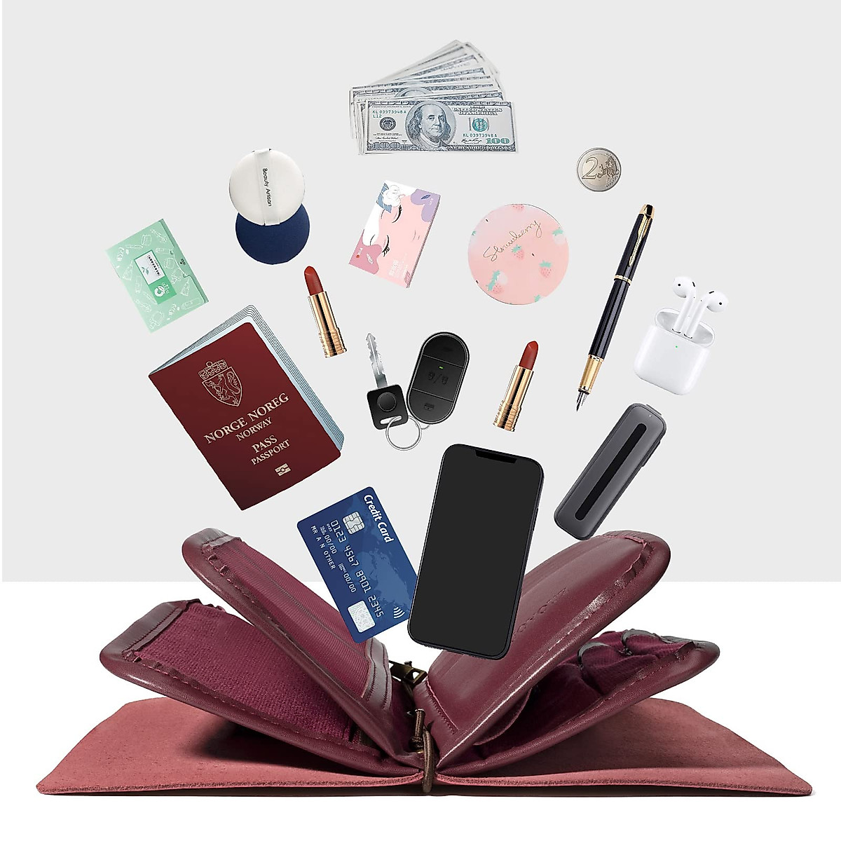 ZUOYOUZ Wallet Women Genuine Leather RFID Blocking Credit Card Holder Bifold Clutch Wallets for Women