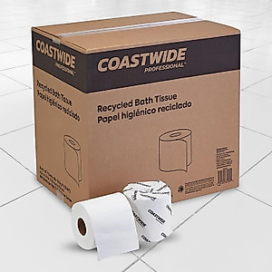 Coastwide Recycled Toilet Paper Rolls, 2-Ply, 350 Sheets Per Roll (48 Individually Wrapped Toilet Paper Rolls Per Carton)