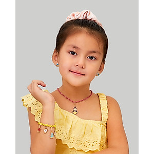 Disney Princess Necklace, Bracelet, and Charms Set - Beauty and the Beast Belle Charms with Bracelet and Necklace Princess Jewelry