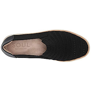 Naturalizer SOUL Womens Kemper Knit Slip On Casual Sneaker Shoe,Black Fabric,6W