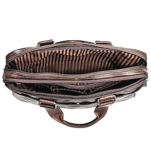 Jack Georges Voyager Slim Zippered Briefcase #7320 (Brown)