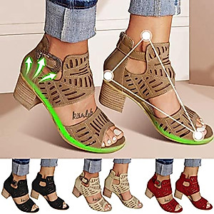 Eduavar Sandals for Women Wedge,Womens 2021 Comfy Slip-On Sandals Summer Casual Beach Shoes Open Toe Espadrille Platform