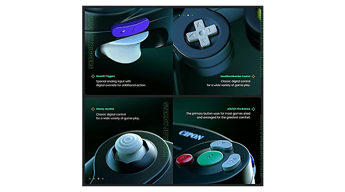 Cipon Gamecube Controller - Enhanced Wired Gamepad for Wii