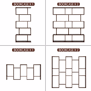 SUPER DEAL Wood Bookcase, 5-Tier Bookshelf Geometric S-Shaped Shelf with Anti Tipping Device, Narrow Storage Rack and Room Divider for Bedroom Living Room Home Office, 62 Inch Tall Rustic Brown