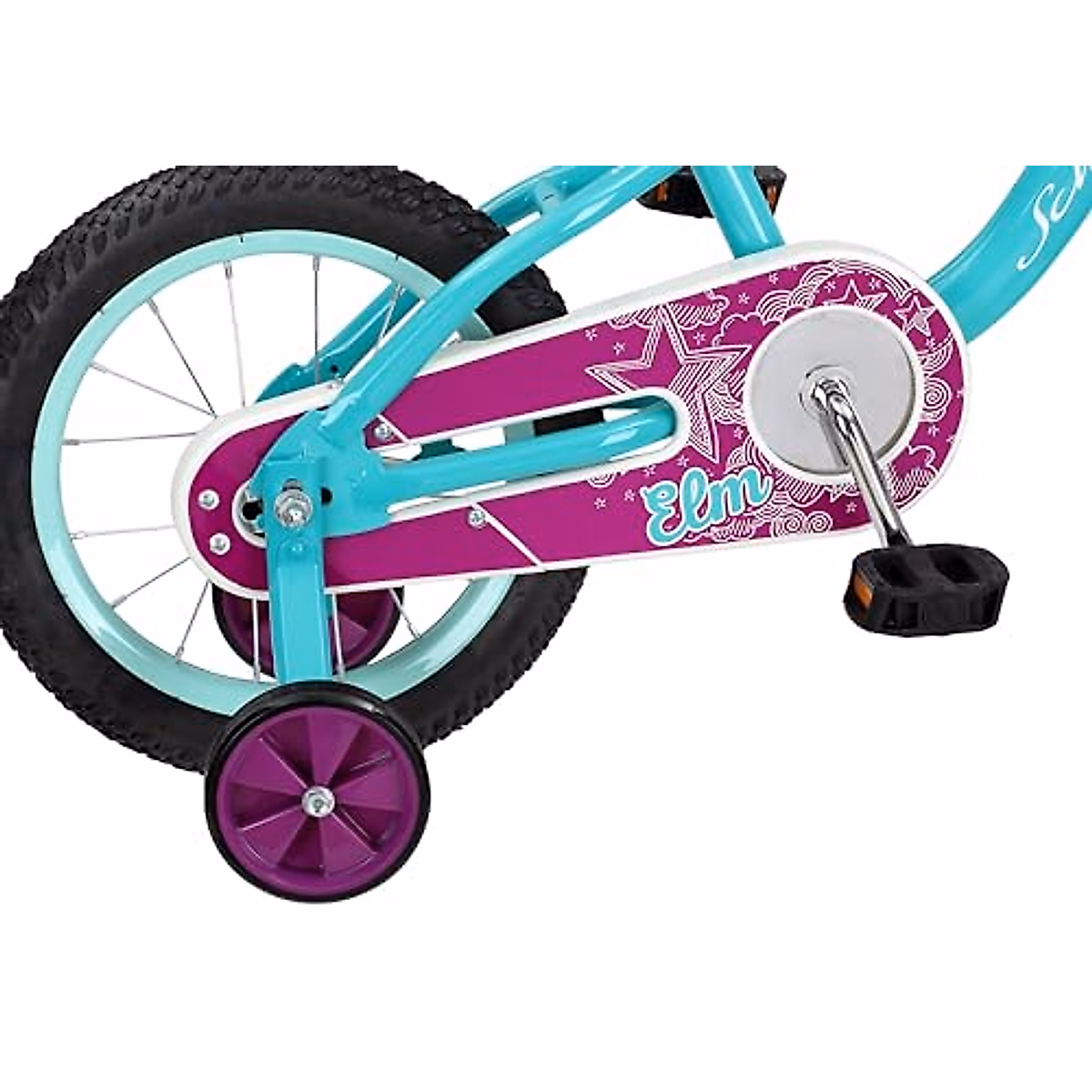 Schwinn Koen & Elm BMX Style Toddler and Kids Bike, For Girls and Boys, 14-Inch Wheels, With Saddle Handle, Training Wheels, Chain Guard, and Front Basket, Recommended Height 36-40 Inch, Teal