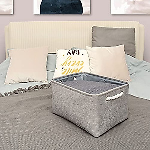 TheWarmHome Storage Bins -Small Storage Baskets for Organizing Shelves, Fabric Storage Cubes Closet Organizer for Home Closet Shelf Nursery Baby Toy Laundry Organization, Grey Decorative Gift Basket