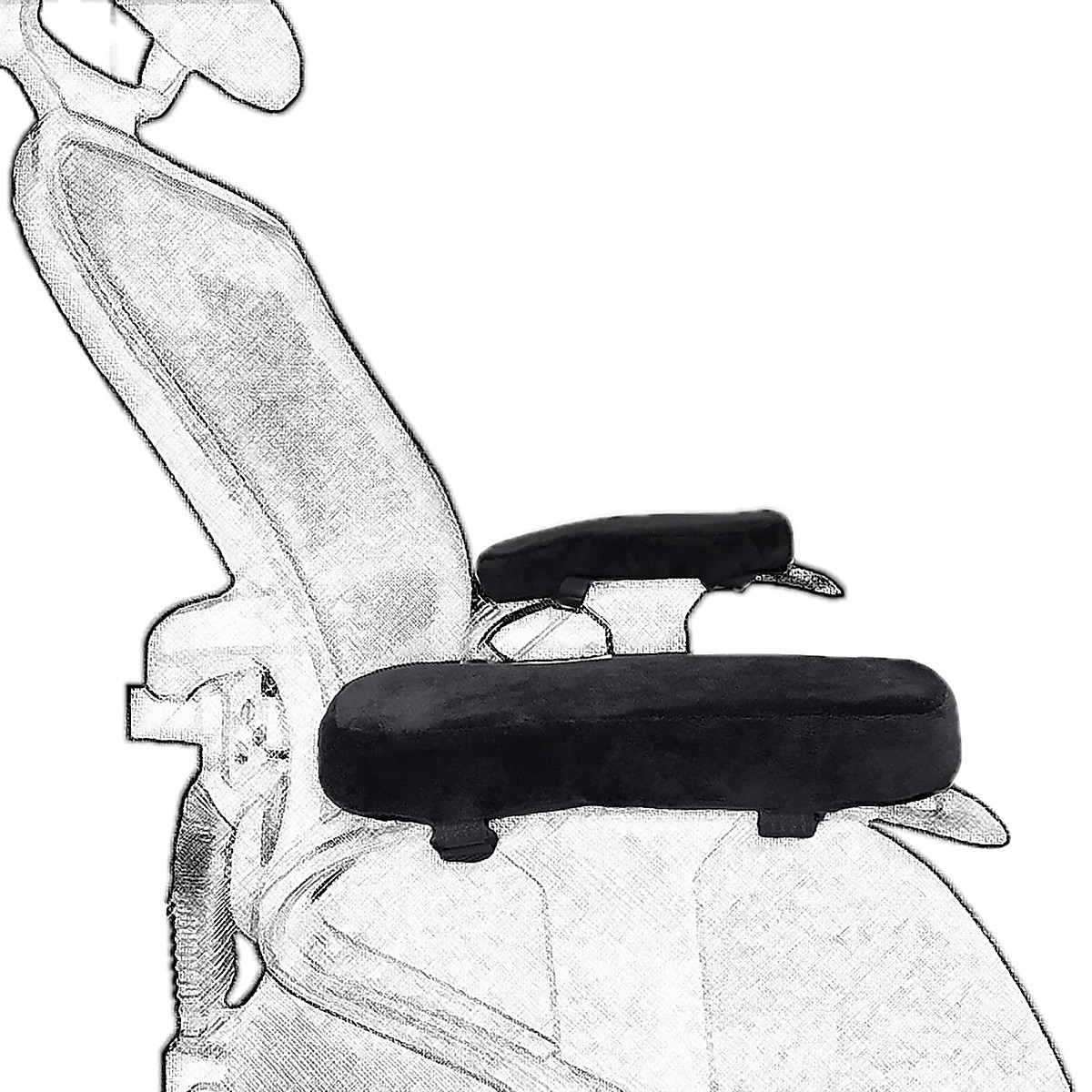 HiLeuYie Desk Chair Arm Pads - Ergonomic Memory Foam Office Chair Armrest Pads - Thick Chair Armrest Pads - Arm Rest Pillow - Gaming Chair Arm Pads - Elbow Support Cushion for Computer (Set of 2)