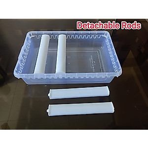 NMII Multipurpose Plastic Storage Box with 4 Adjustable Rods l Storing Box For Bangles, Chuda, Kada, Watches, Scrunchies I (Transparent_Big_4-Rod)