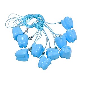 Angzhili Plastic Tooth Saver Necklaces Baby Tooth Boxes for Lost Teeth School Tooth Box for Kids (10pcs, Blue)