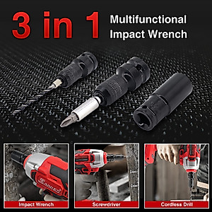 SARRED Cordless Impact Wrench 1/2 Inch, Brushless Impact Driver Max Torque 300 Ft-lbs, 21V Electric Impact Wrench with 4.0Ah Battery and Fast Charger & Variable Speeds for Car Home