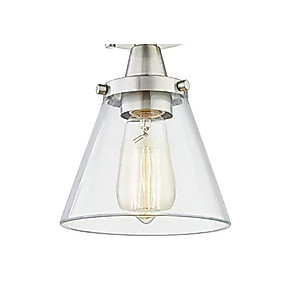 WISBEAM Semi Flush Mount Ceiling Light Fixture, E26 Medium Base, Metal Housing with Clear Glass, ETL Rated, Bulbs NOT Included, 2-Pack