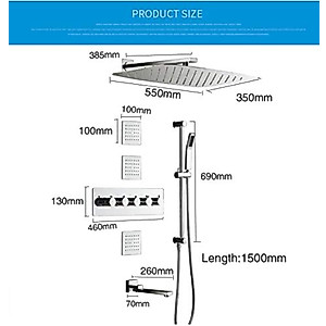 Kitchen Taps Shower Faucets Rainfall Rainfall Shower Faucet Thermostat Wall Shower Mixer Tap Bath Rainfall Shower Set Bathroom Mixer