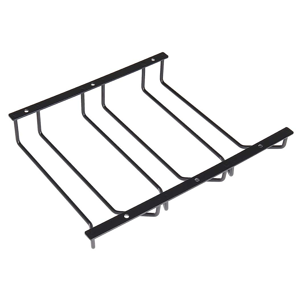 Dianoo 24CM Wine Glass Rack Under Cabinet Black, Stemware Rack, Wire Hanging Rack, Wine Glass Holder With Screws, 3 Rows