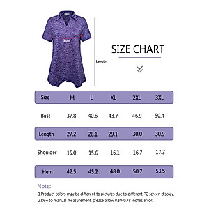 MISS FORTUNE Women's Workout Tops Golf Polo Short Sleeve V Neck Shirts Lightweight Moisture Wicking Athletic Tennis Work Top
