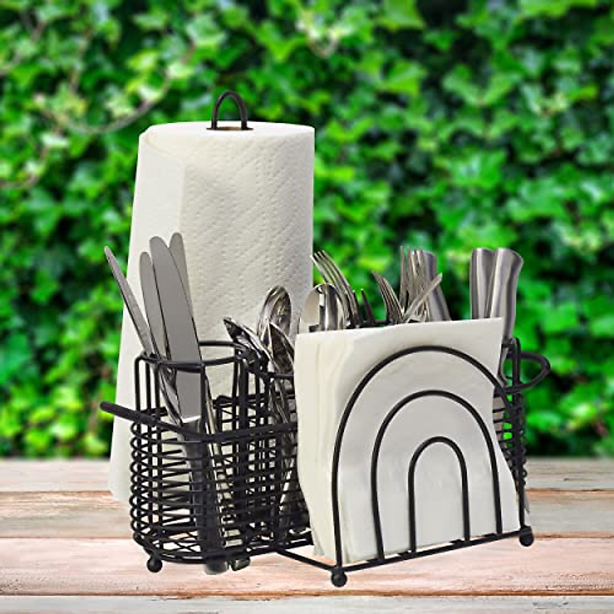 Gourmet Basics by Mikasa Gourmet Basics Art Deco Picnic Buffet Caddy with Paper Towel Holder