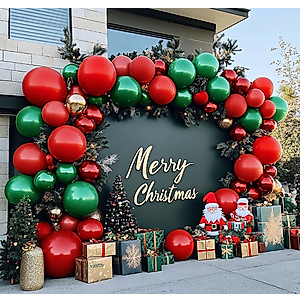 Red Balloons Double Stuffed Red Balloons Different Sizes Latex Ruby Red Balloon Garland Matte Premium Red Balloon Arch Kit for Birthday Wedding Baby Shower Mother's Day Christmas Party decorations