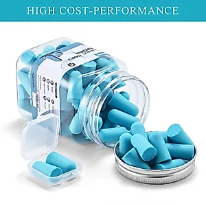 Lenicany 30Pair Soft Foam EarPlugs, 32dB Disposable Sound Blocking Noise Cancelling Ear Plugs for Sleeping/Concerts Loud Music/Shooting Guns/Work Construction, Hearing Safety Protection (Blue)