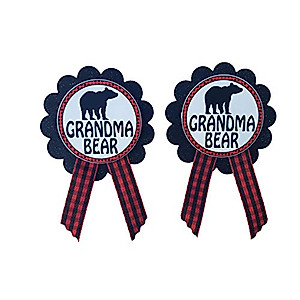 Lumberjack Party Baby Shower Sash & Pins Made In USA Woodland Mama Bear Mommy Daddy to Be Grandma Badges Button Buffalo Plaid