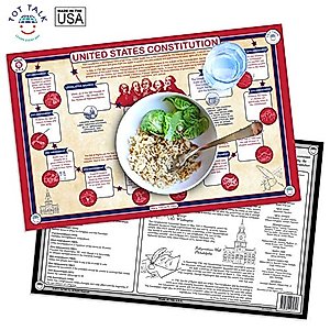 Tot Talk Placemat U.S. Constitution Meal Dining Kids Mat tot1079