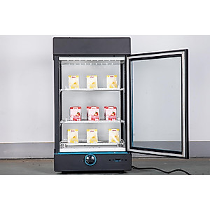 NAFCOOL 3-Shelf Electric Commercial Hot Box Food Warmer for Pizza/Pretzel, Countertop Heated Holding Cabinet, Warming Oven for Catering, w/Thermometer and Adjustable Thermostat