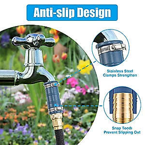 1 Pack Universal Faucet Hose Adapter, Thickened Sink Hose Attachment for Faucet, Flexible Silicone Sleeve Water Hose Connector for RV Garden Hose Damaged/Stripped Faucet Threads or Threadless Faucet